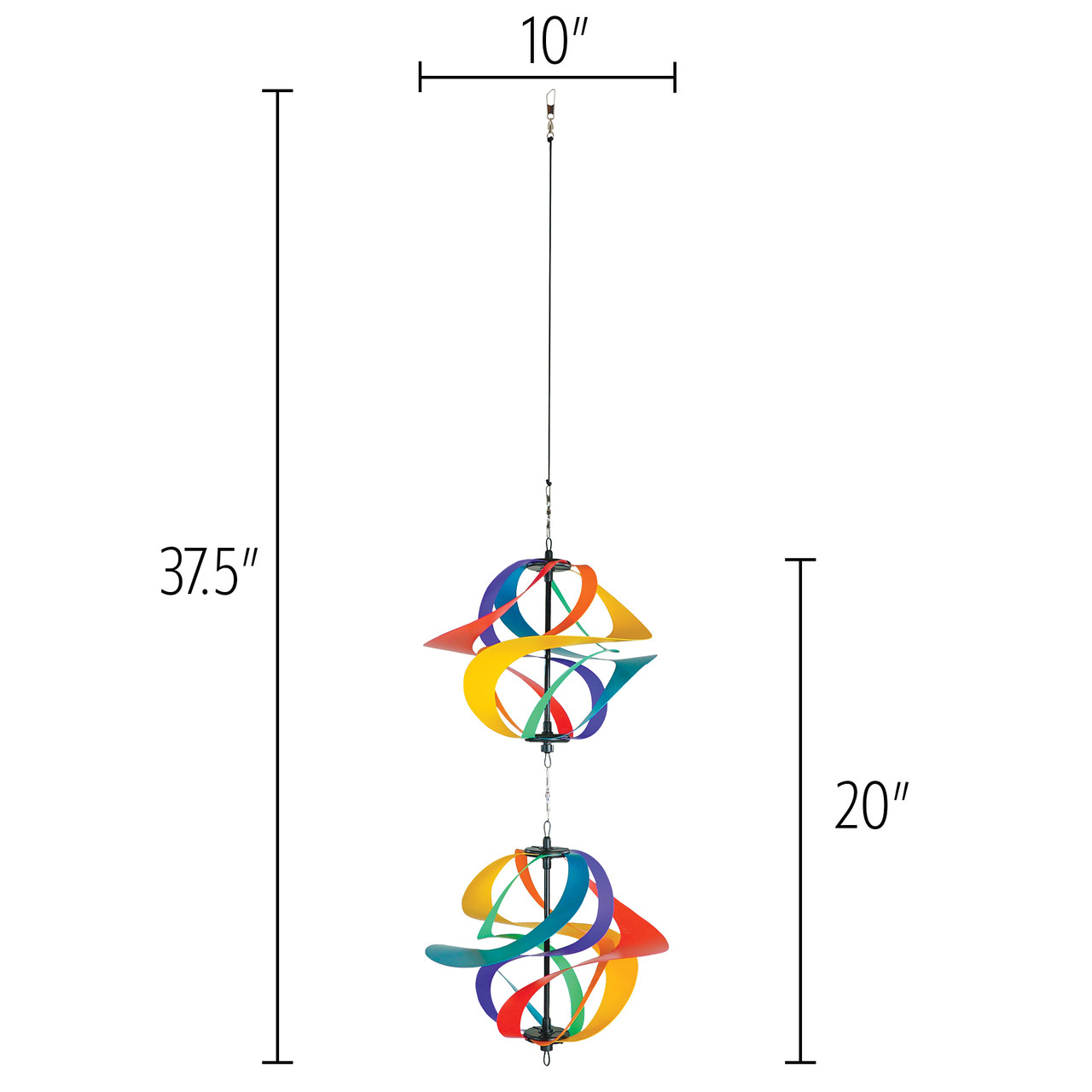 Rainbow Poly Vortex Double Spinner - Kite Garden