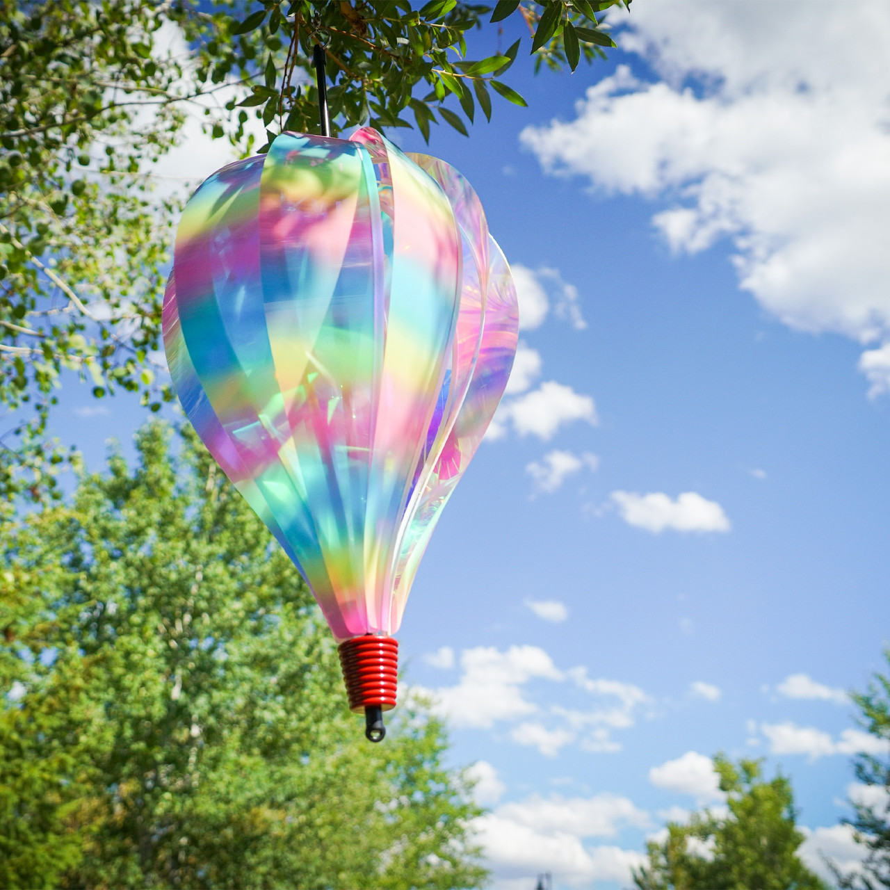 Striped Iridescent 10-panel Hot Air Balloon Spinner - Kite Garden