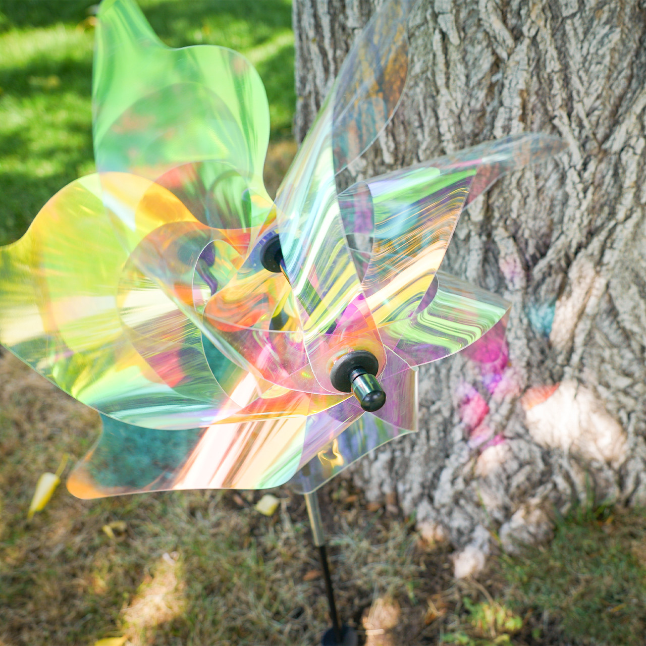 18-inch Iridescent Pinwheel Spinner - Kite Garden