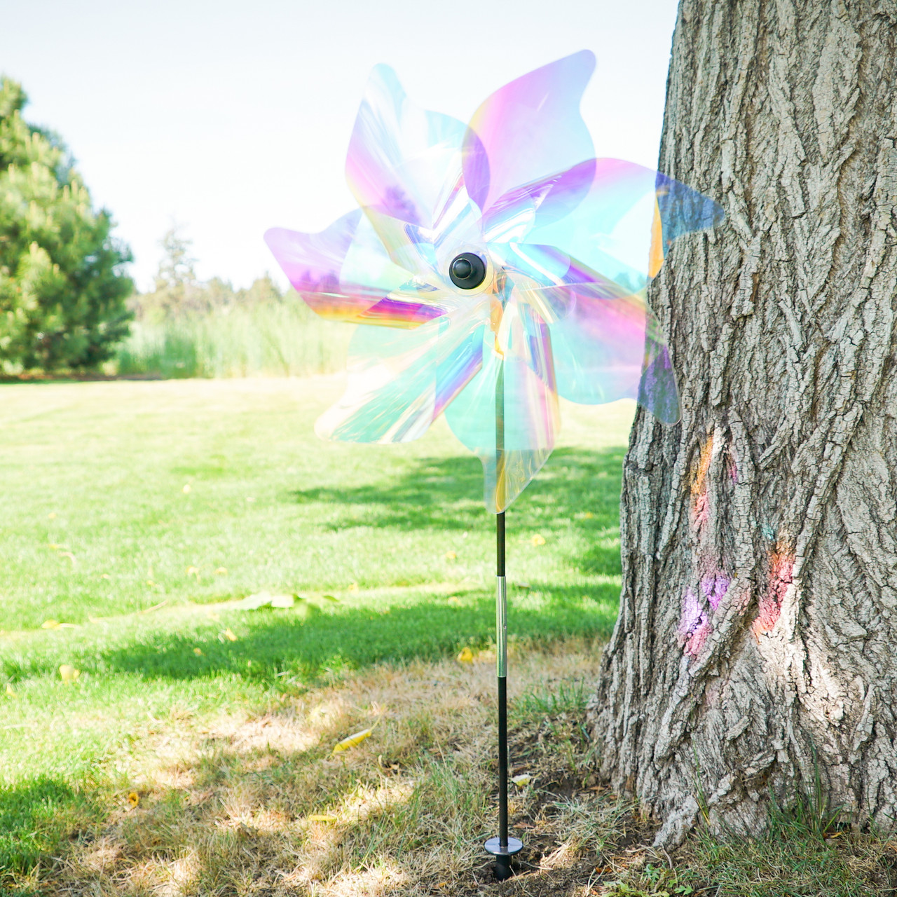 18-inch Iridescent Pinwheel Spinner - Kite Garden
