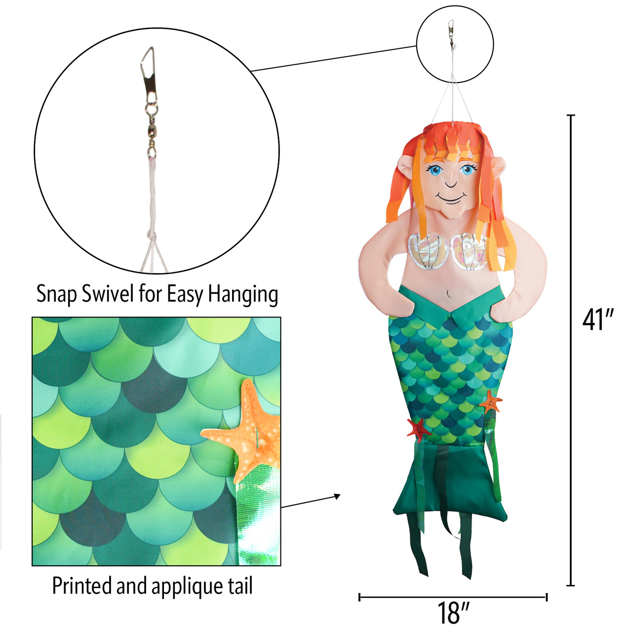 Mermaid Wind Friend | Colorful Garden Decor