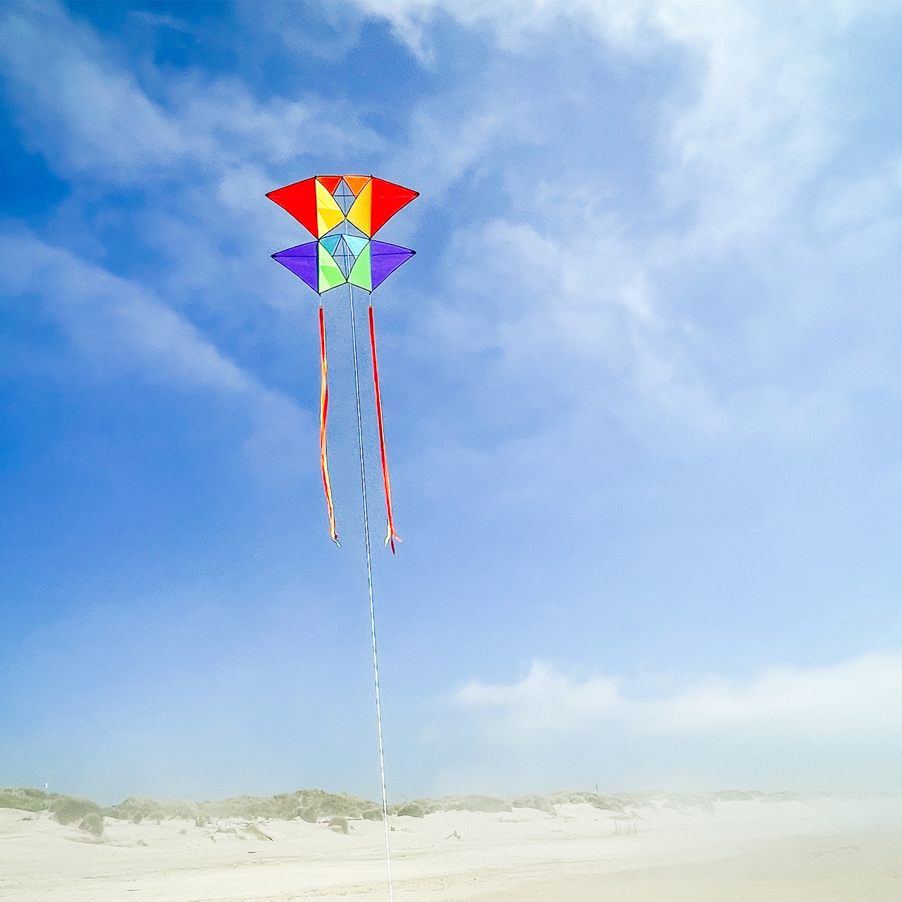 Pacific Tri-Kite Large Colorblock Cellular Single-Line Kite with Color ...