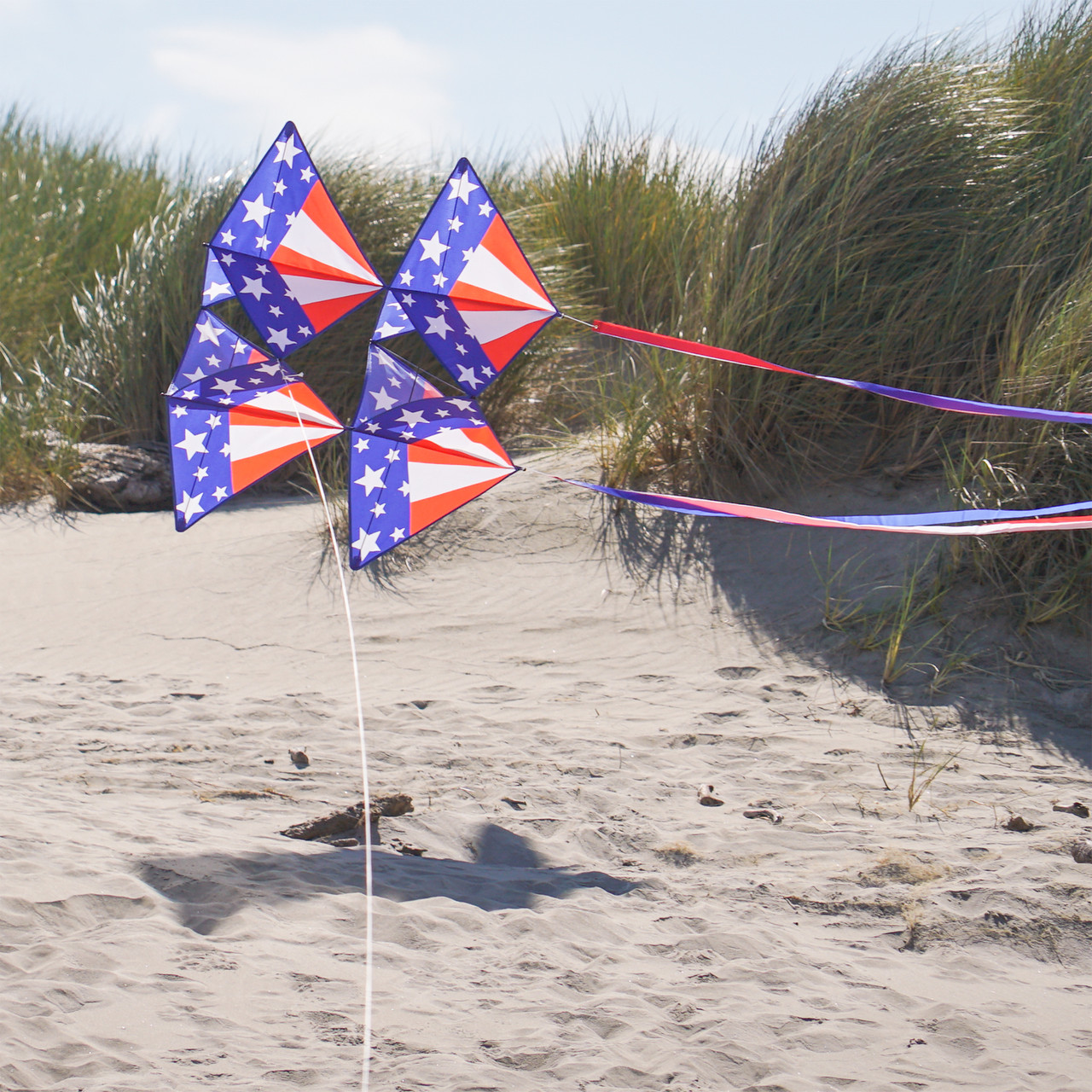 Stars & Stripes Tri-Kite Large Patriotic Cellular Single-Line Kite with ...