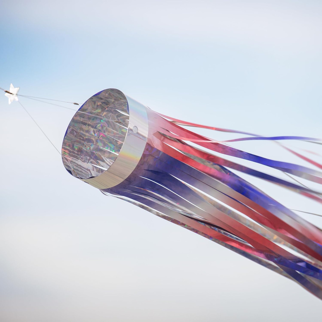 Patriotic Mylar 51-inch Windsock, 3-Pack - Kite Garden