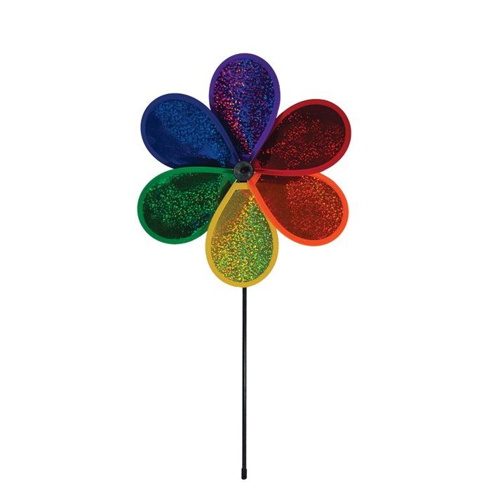12-inch Rainbow Glitter Flower Spinner - Kite Garden