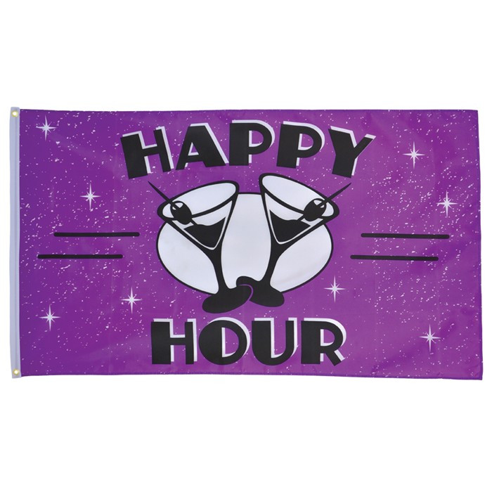 Happy Hour 3x5 Grommet Flag - Kite Garden