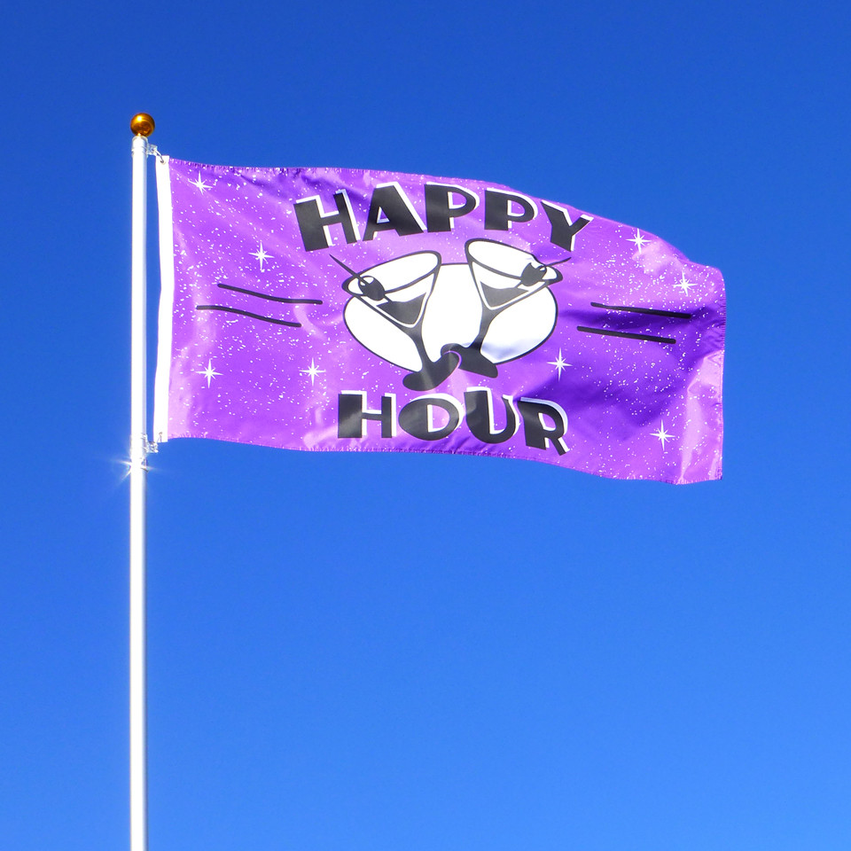 Happy Hour 3x5 Grommet Flag - Kite Garden
