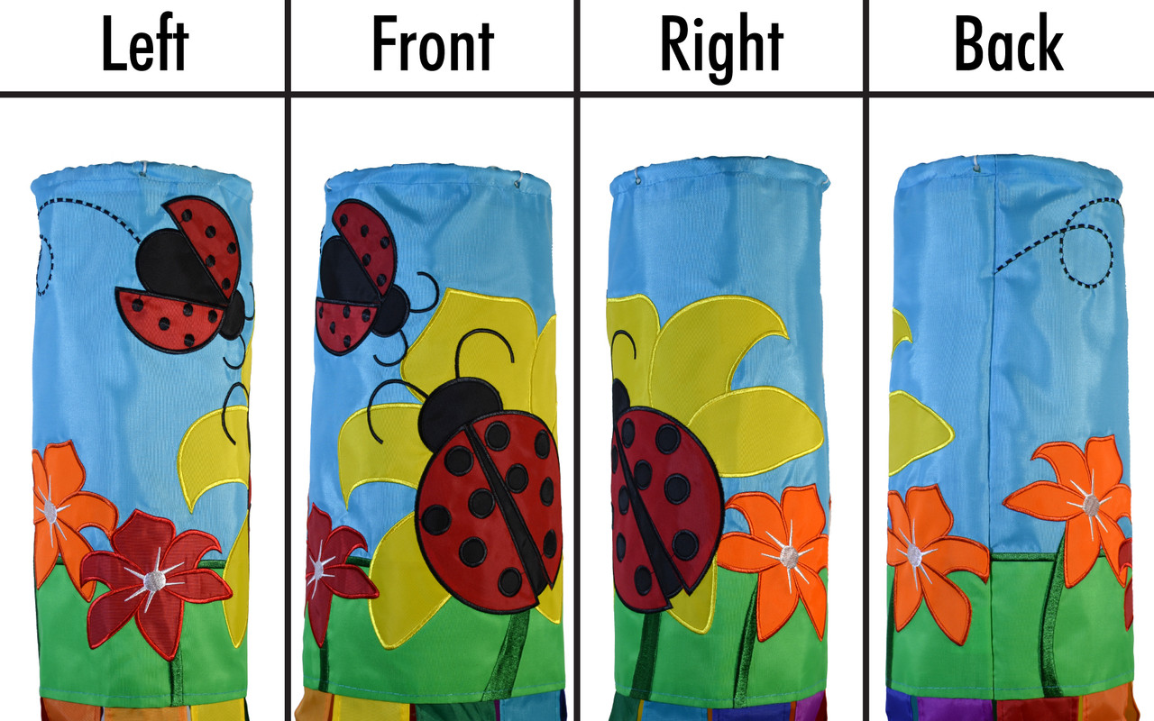 Ladybug Flower 40-inch Windsock - Kite Garden