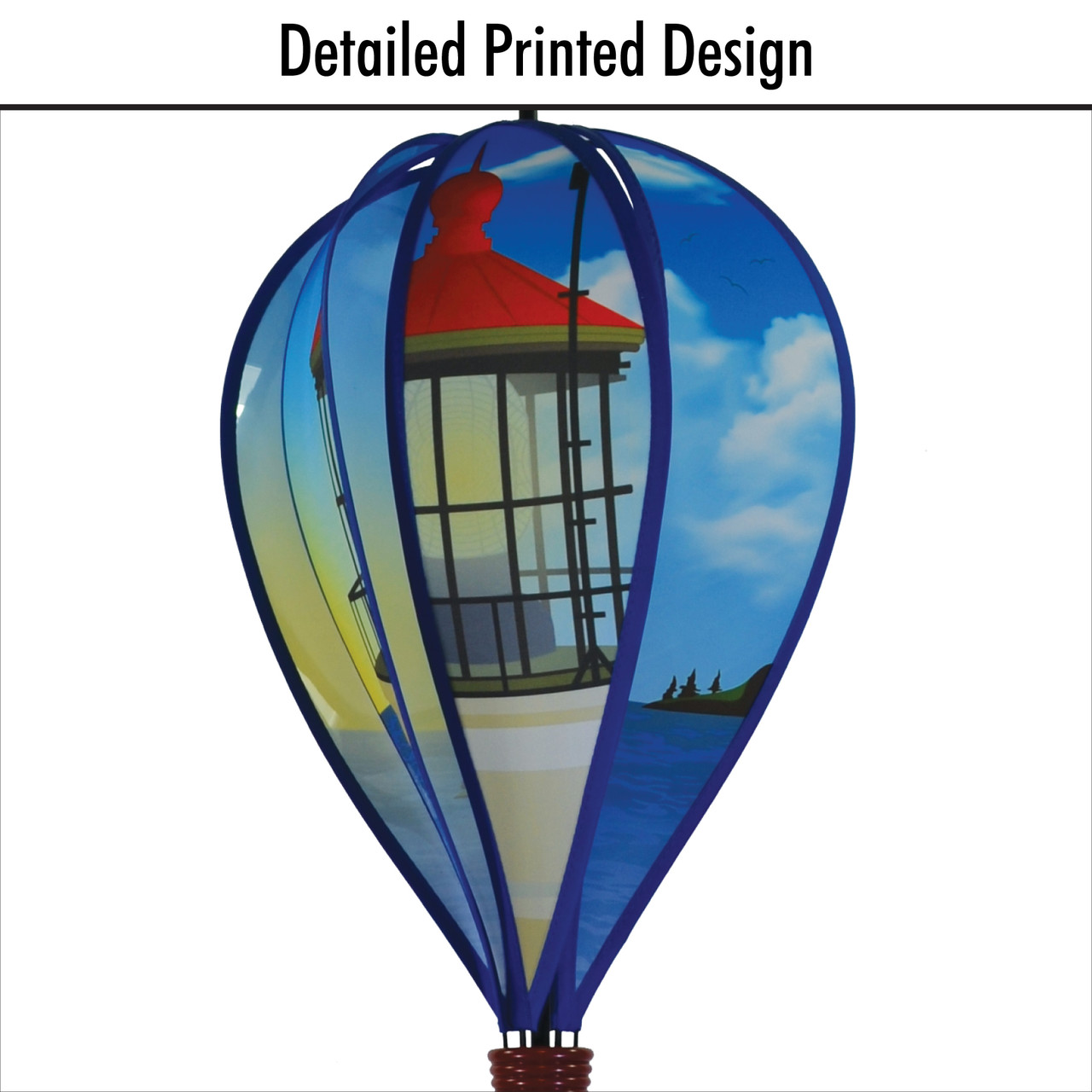 Coastal Lighthouse 6-Panel Hot Air Balloon Spinner - Kite Garden
