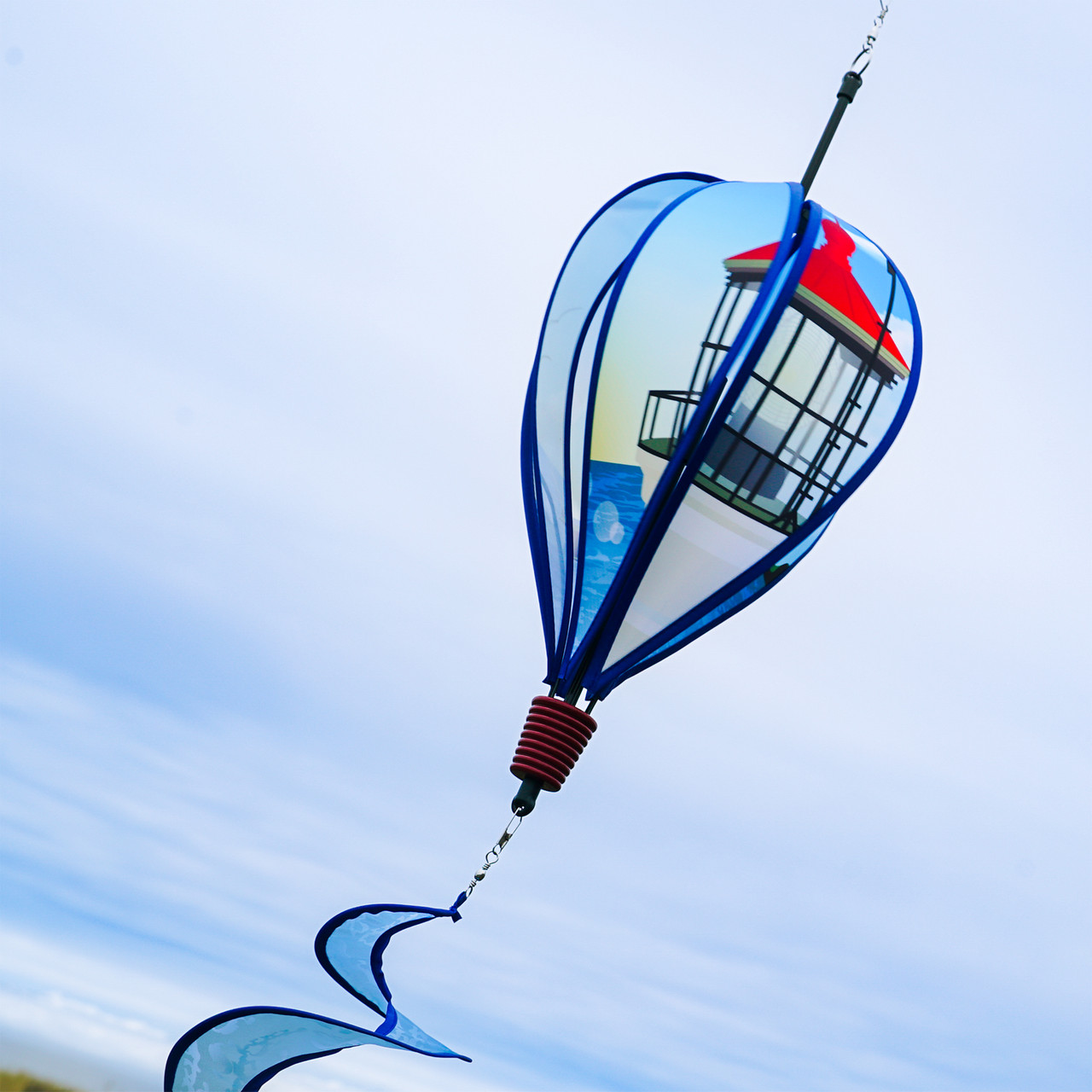 Coastal Lighthouse 6-Panel Hot Air Balloon Spinner - Kite Garden