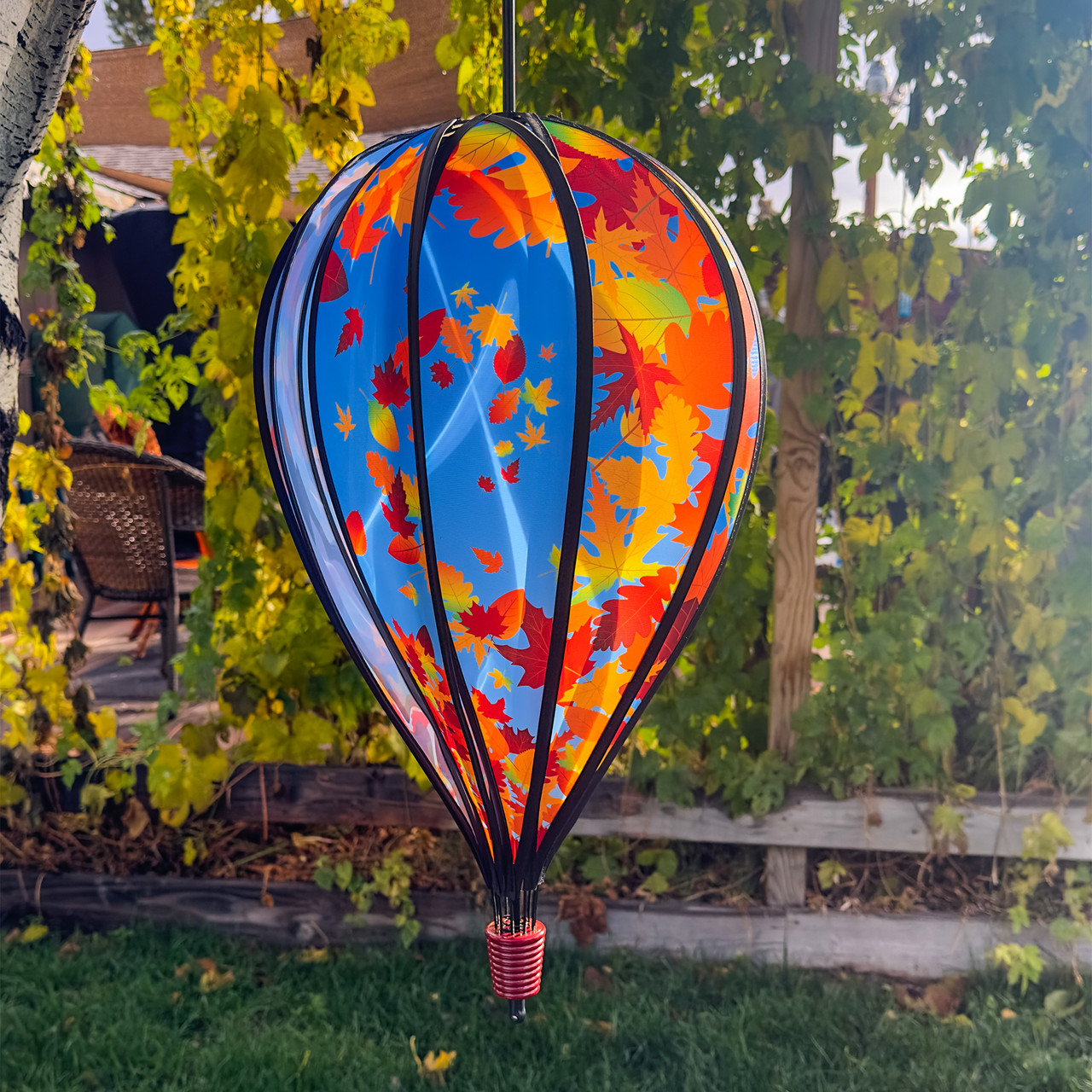 Fall Leaves 10-panel Hot Air Balloon Spinner - Kite Garden