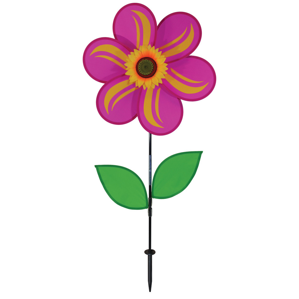 19-inch Pink Sunflower Spinner with Leaves - Kite Garden