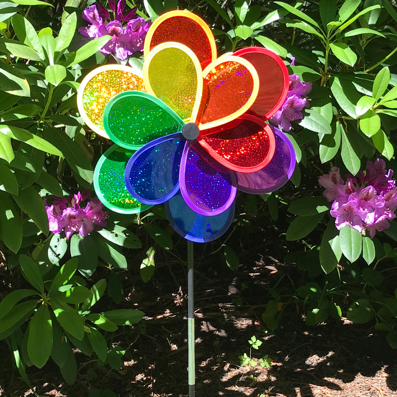 Rainbow Sparkle Double Flower Spinner - Kite Garden