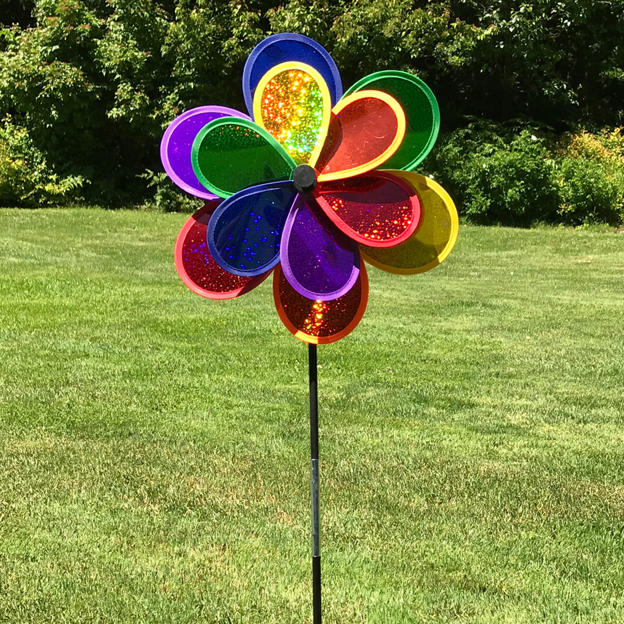 Rainbow Sparkle Double Flower Spinner - Kite Garden