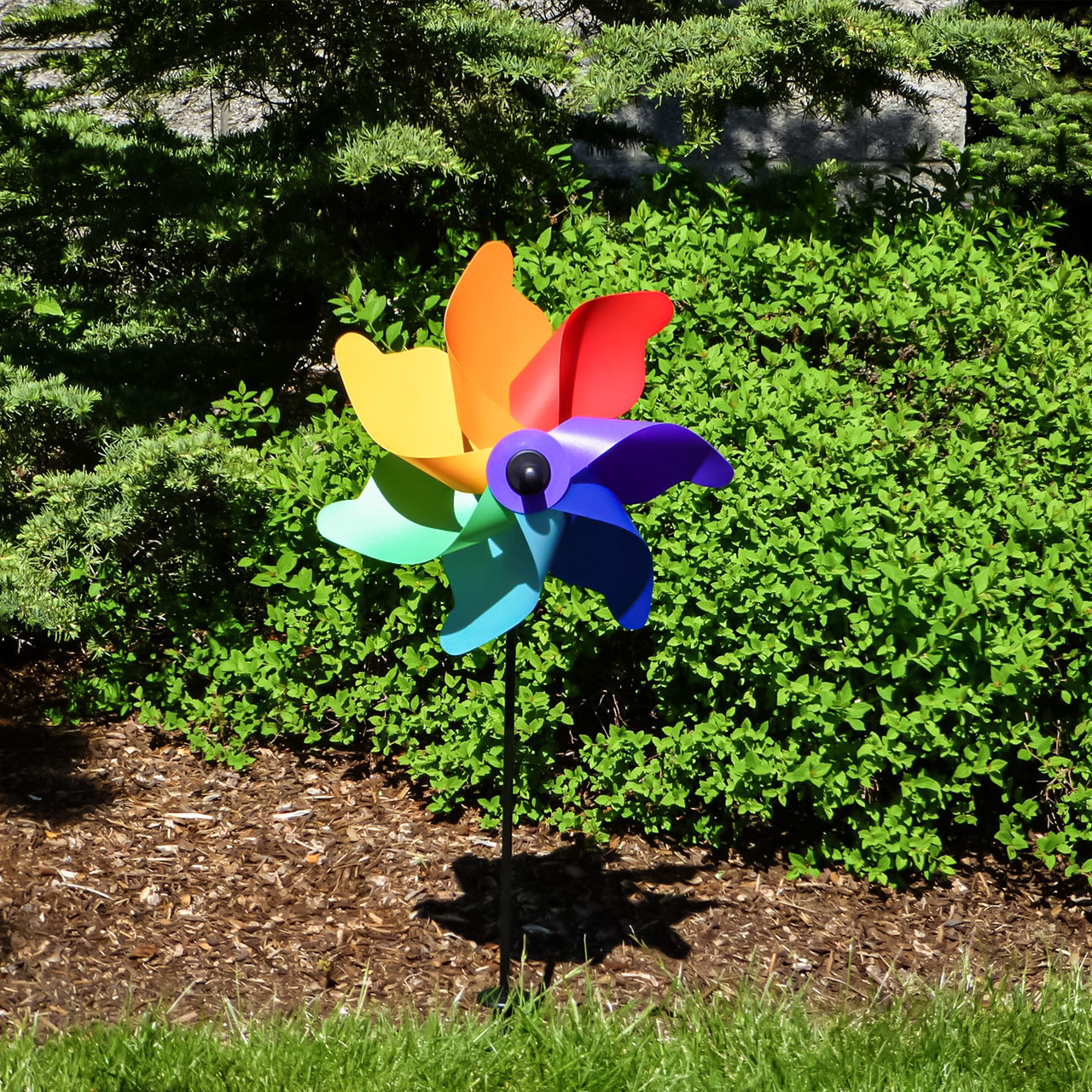 12-inch Rainbow Poly Petal Spinner - Kite Garden