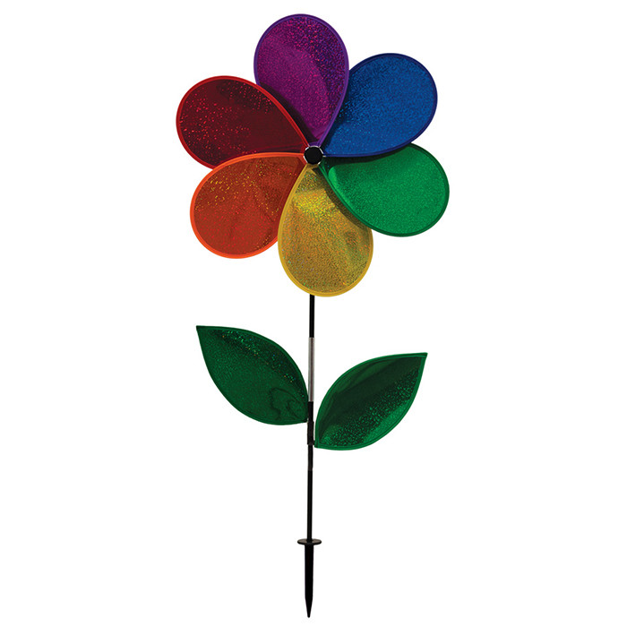 19-inch Rainbow Glitter Flower Spinner - Kite Garden