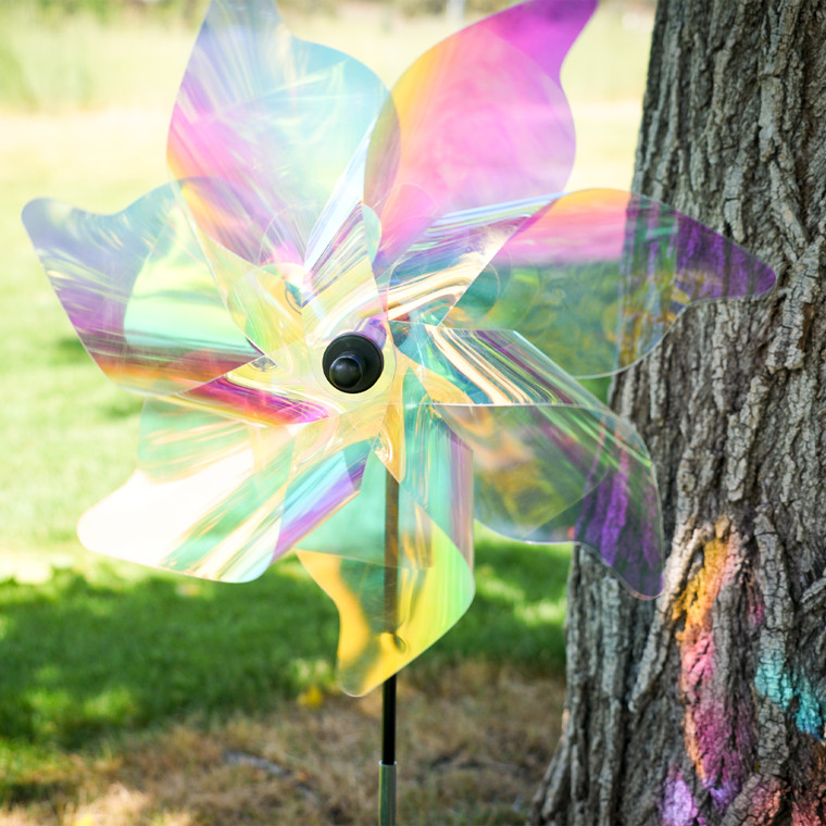 18-inch Iridescent Pinwheel Spinner - Kite Garden