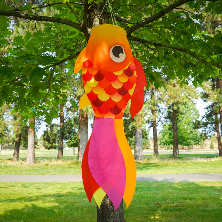 30-inch Hot Damsel Fish Windsock | Colorful Garden Decor