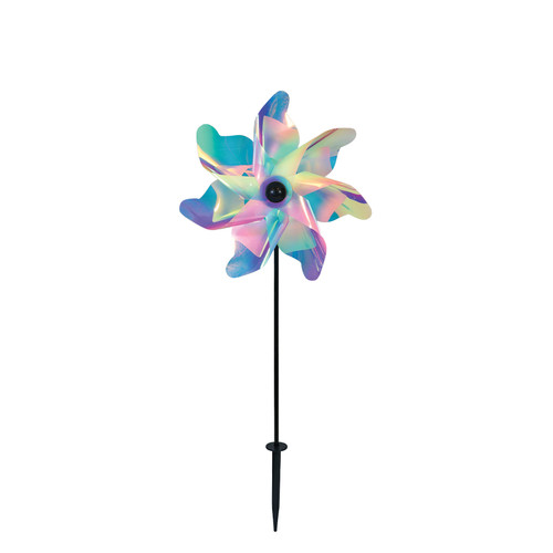 12-inch Striped Iridescent Pinwheel Spinner - Kite Garden