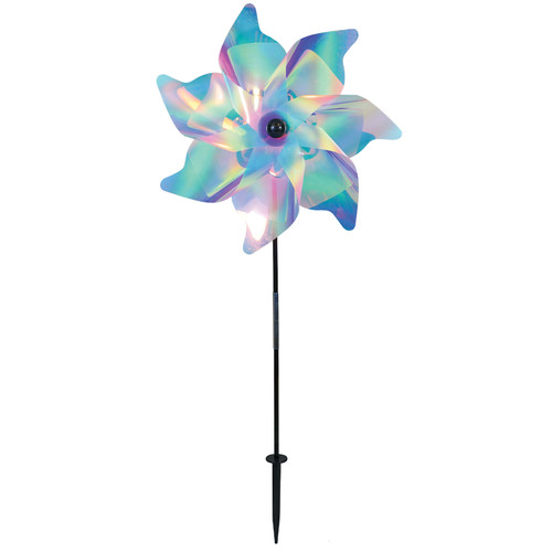 18-inch Striped Iridescent Pinwheel Spinner - Kite Garden