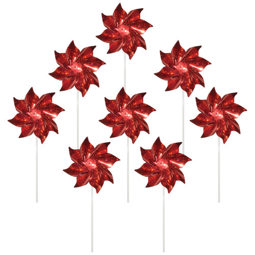 Red Mylar Pinwheels - 8 PC - Kite Garden