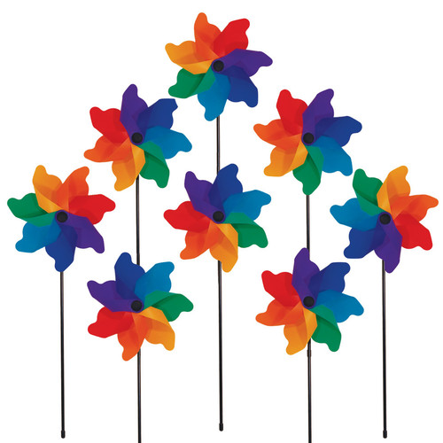 Pinwheels - Rainbow Poly - 8 PC - Kite Garden