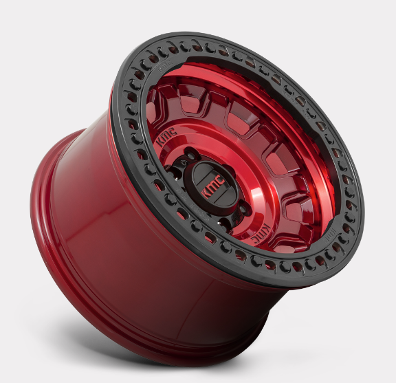 KMC Wheels KM236 Tank Beadlock 17x9 in Candy Red
