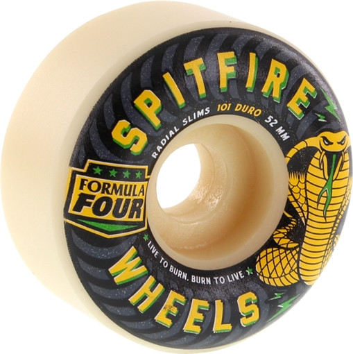Spitfire F4 101A Radial Slim 52Mm Speed Kills Whiteskate Wheesl Set Of ...