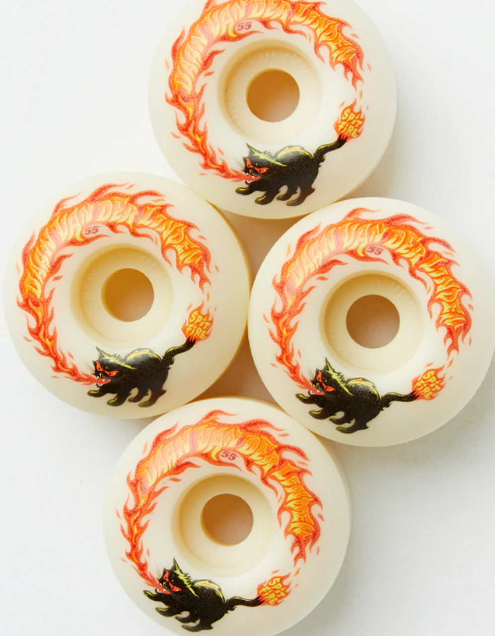 Spitfire Daan Pyrocat F4 Classics Skateboard Wheels White Orange 55/99 ...