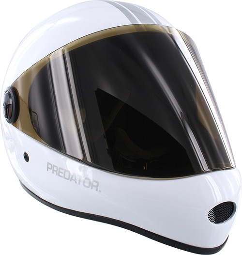 Predator Dh6 Helmet Matte White W/Silver Stripes | Boardparadise.com