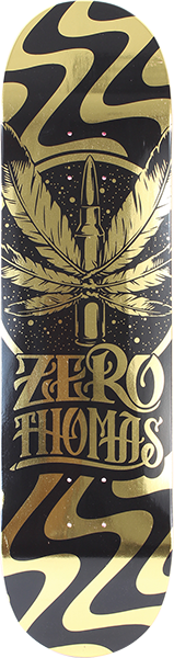 Zero Thomas Flashback Skateboard Deck-8.25 Blk/Gold Foil W/Mob Grip | Boardparadise.com
