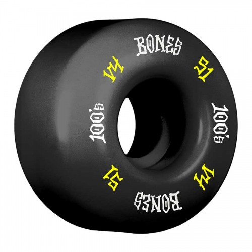 Bones 100 Wheels Set #12 V4 Set Black White Orange 51Mm | Boardparadise.com