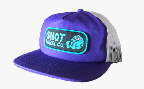 Snot Logo Patch Trucker Hat Purple White Snapback | Boardparadise.com