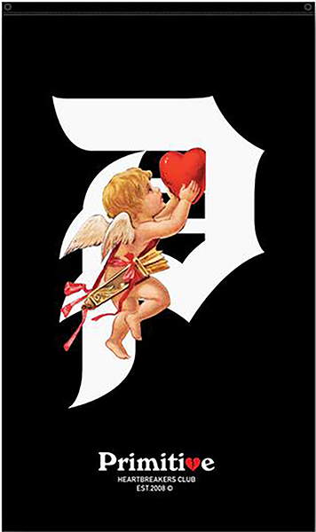 Primitive Dirty P Cupid Banner Black | Boardparadise.com