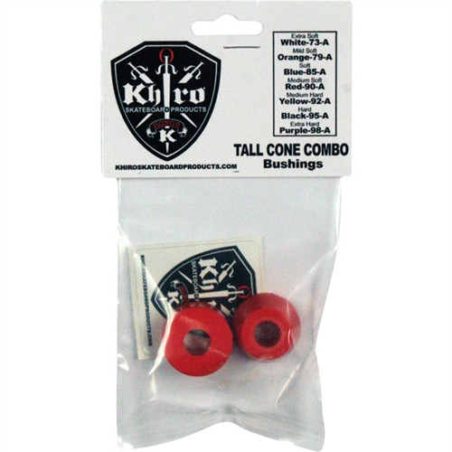 Khiro T-Cone Combo Bushings Red Soft 90A Set | Boardparadise.com