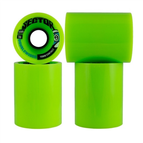 Sector 9 Doublewides Wheel Set Green 55M/78A | Boardparadise.com