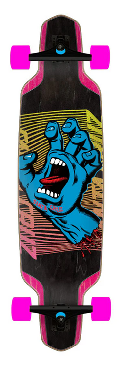 Santa Cruz Split Hand Drop Down Skateboard Complete Blue Black 9.5 X 37 ...