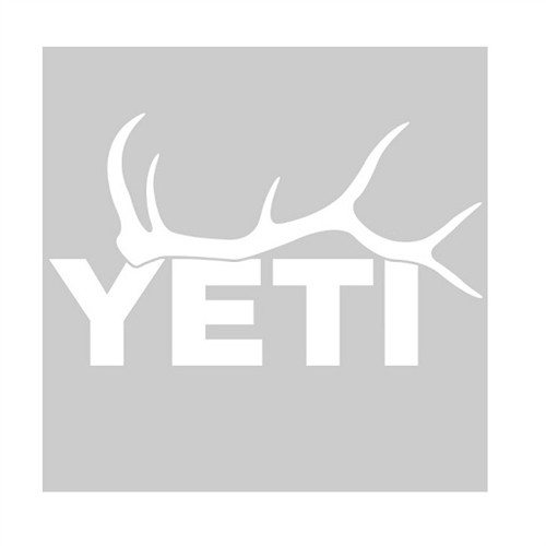 Yeti Elk Antler Window Sticker White Diecut | Boardparadise.com