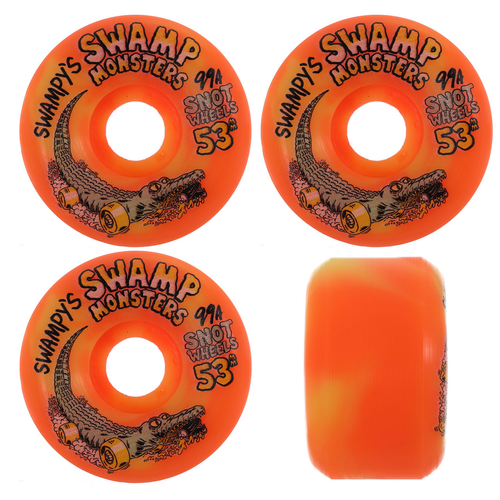 Snot Swamp Monster Wheels Set Orange Yellow 53Mm 99A | Boardparadise.com