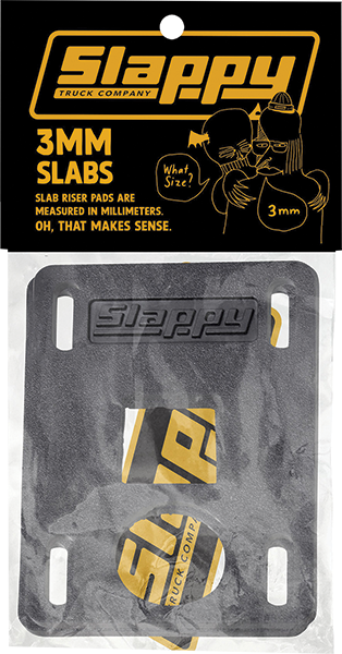 Slappy Slabs Low Risers Set 3Mm Black 2Pcs | Boardparadise.com