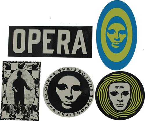 Opera Burning 5/Pack Assorted Stickers | Boardparadise.com