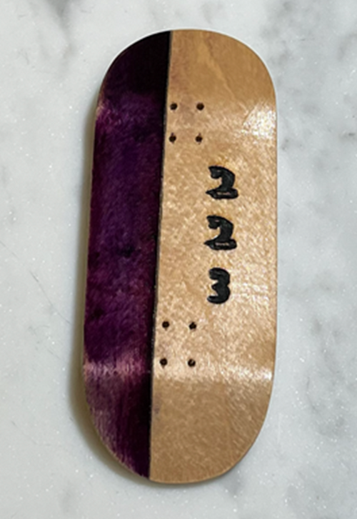 223 Vertical Logo Split Ply Fingerboard Deck Tan Purple 38X99 Og Med ...
