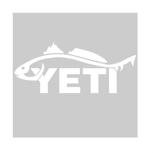 Yeti Redfish Tail Window Sticker White Diecut | Boardparadise.com