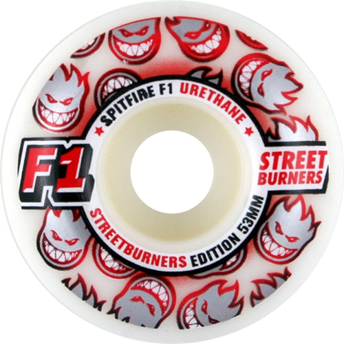 Spitfire F1 Streetburners Wht/Red Fade 53Mm | Boardparadise.com