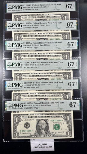 6 Consecutive Star Notes New York All Notes PMG 67EPQ 1930-B* - High ...