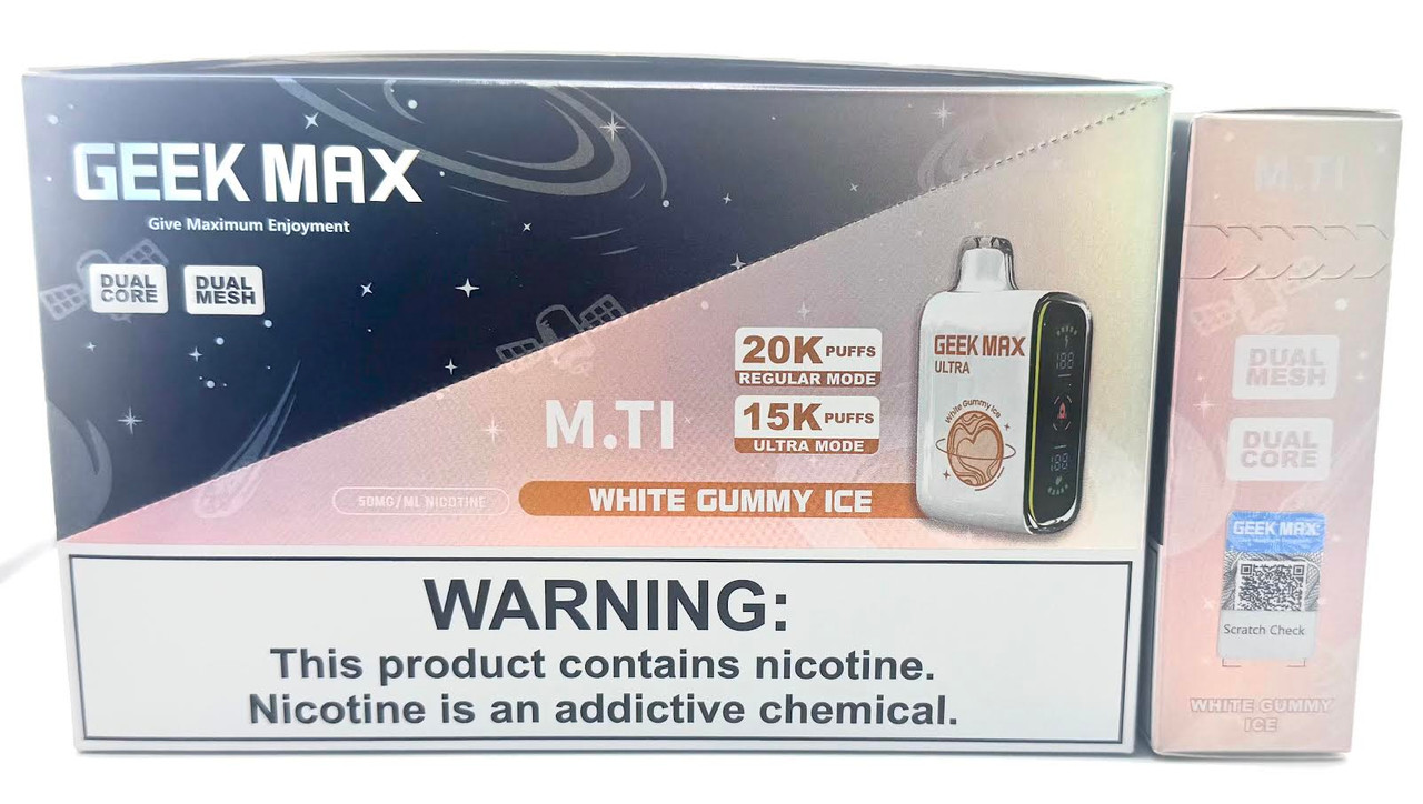 Geek max ultra 20k puffs- WHITE GUMMY ICE
