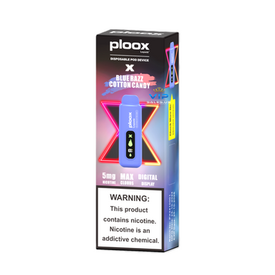 Ploox X Portable Hookah Disposable - Blue Razz Cotton Candy