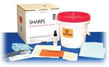 Sharps Biohazard Spill Clean-Up Kit And Disposal System With Sharps ...