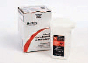 Sharps 1 Quart Needle Disposal Conatiner With Sharps Recovery System