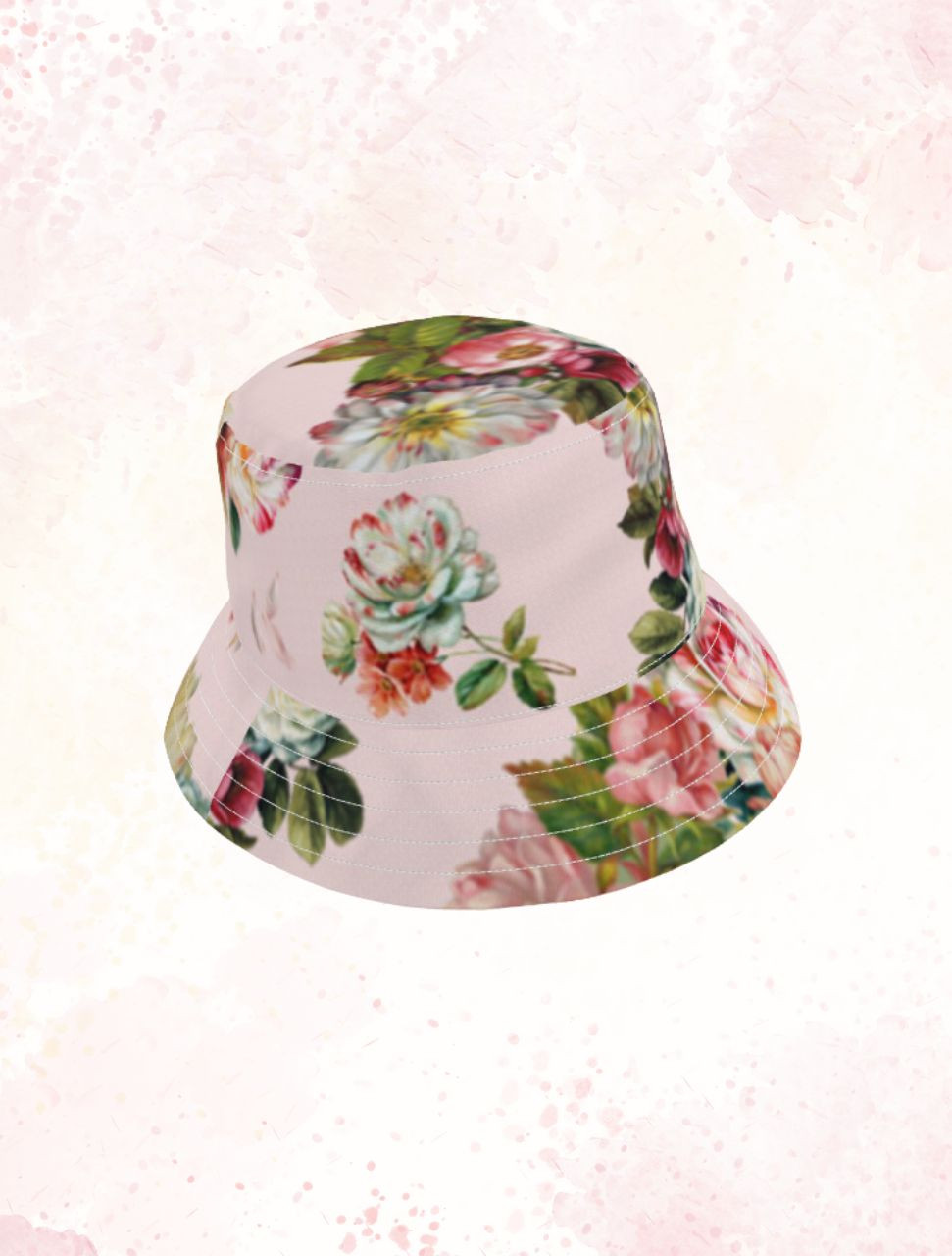 Canvas Bucket Hat Modern Brim Chelsea Rose Pink